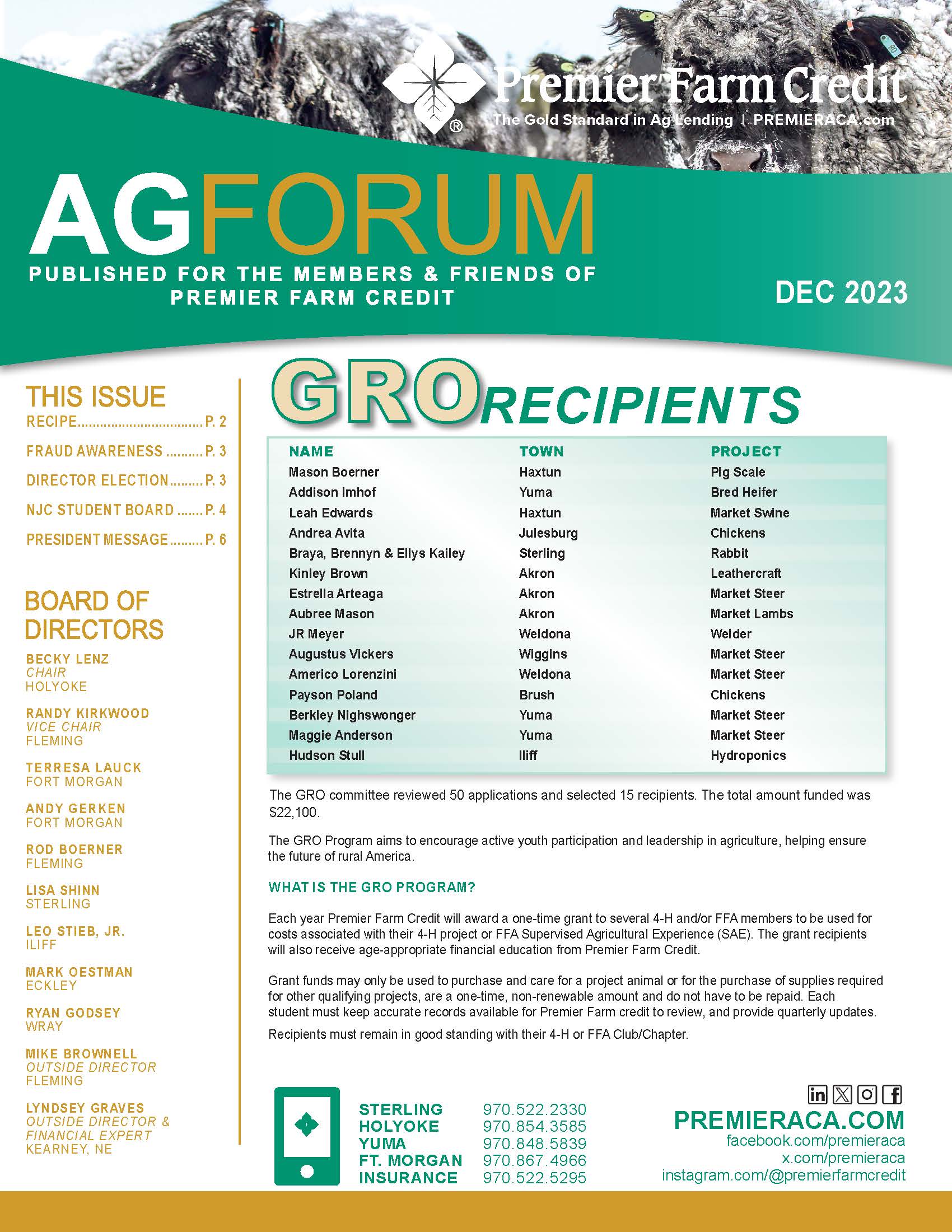 Newsletters | Premier Farm Credit