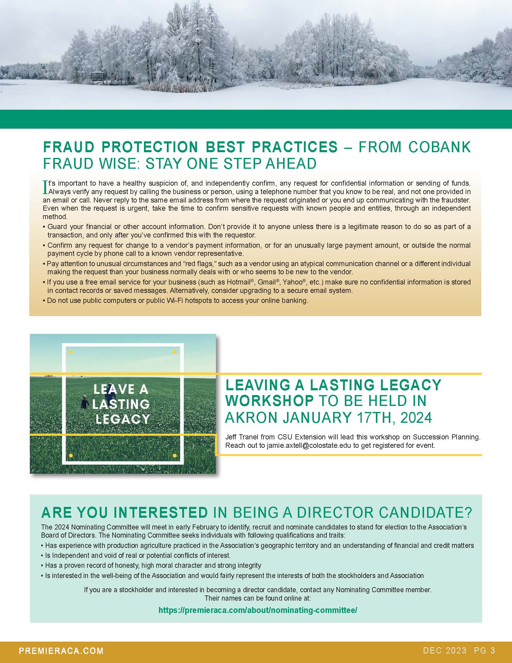Newsletters | Premier Farm Credit